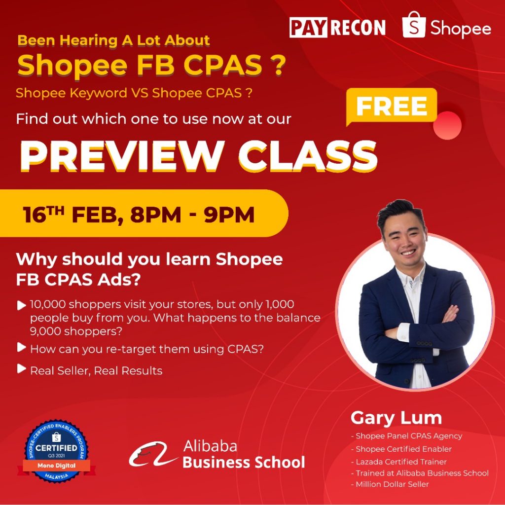 Shopee FB CPAS - PayRecon Marketplace Seller Tools